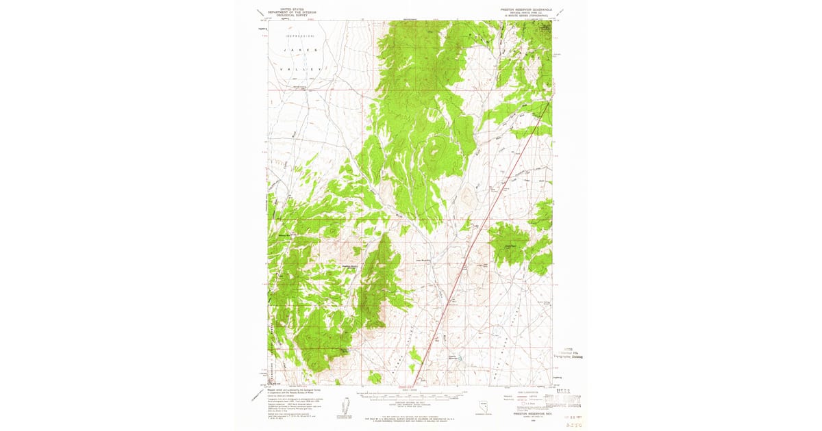 1959 Map of Preston Reservoir, White Pine County, NV — High-Res | Pastmaps