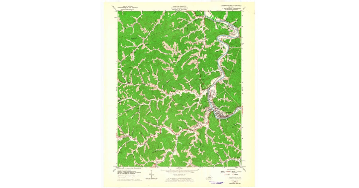 1962 Map of Prestonsburg, KY — High-Res | Pastmaps