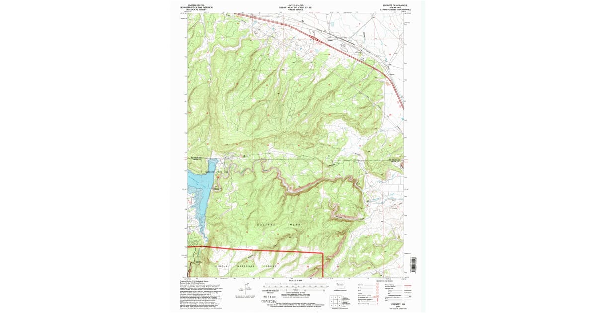 1995 Map of Prewitt, NM — High-Res | Pastmaps