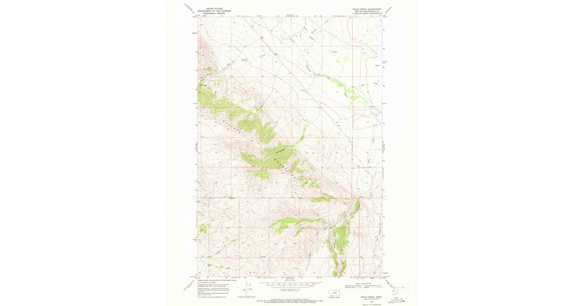 1968 Map of Price Creek, Beaverhead County, MT — High-Res | Pastmaps