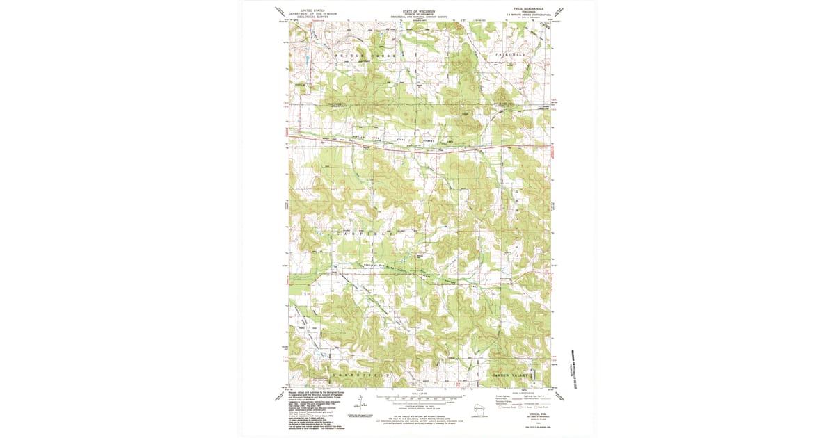 1984 Map of Price, Jackson County, WI — High-Res | Pastmaps