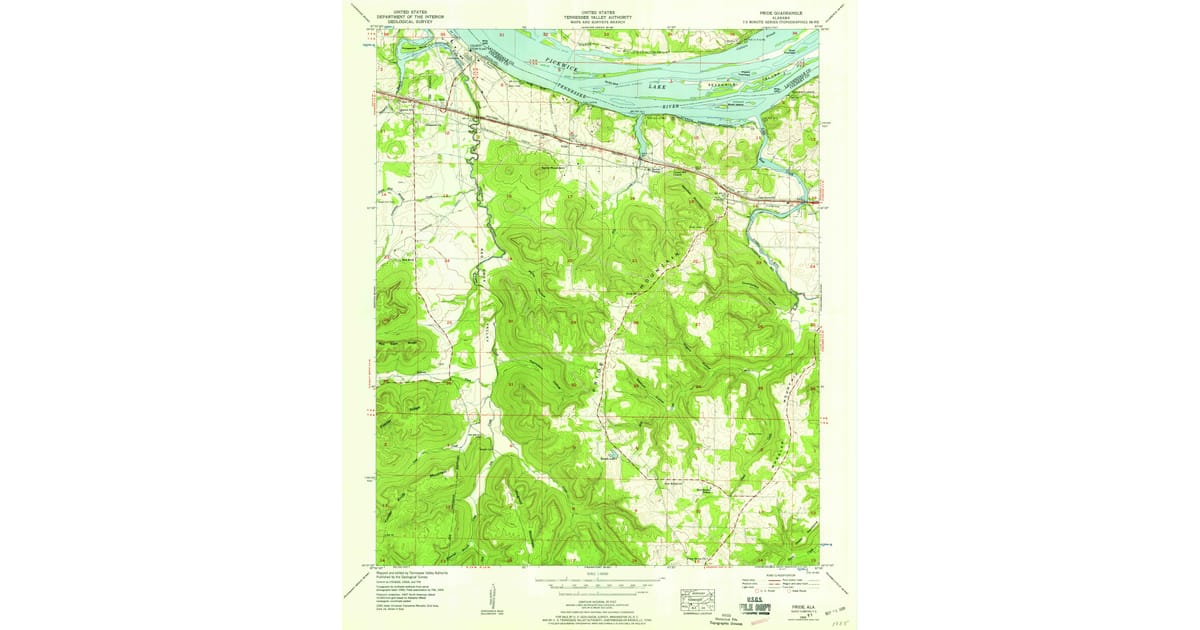 1954 Map of Pride, Colbert County, AL — High-Res | Pastmaps