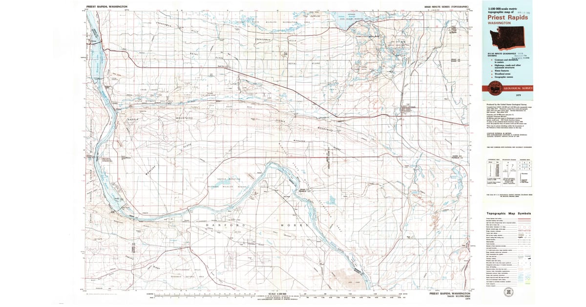 1979 Map of Priest Rapids, Grant County, WA — High-Res | Pastmaps