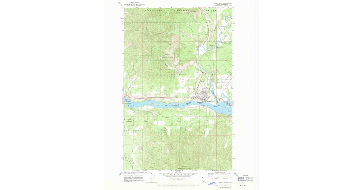 1968 Map of Priest River, ID — High-Res | Pastmaps