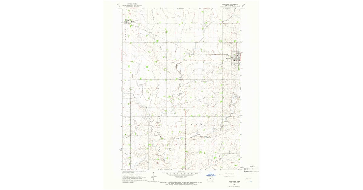 1964 Map of Primghar, IA — High-Res | Pastmaps