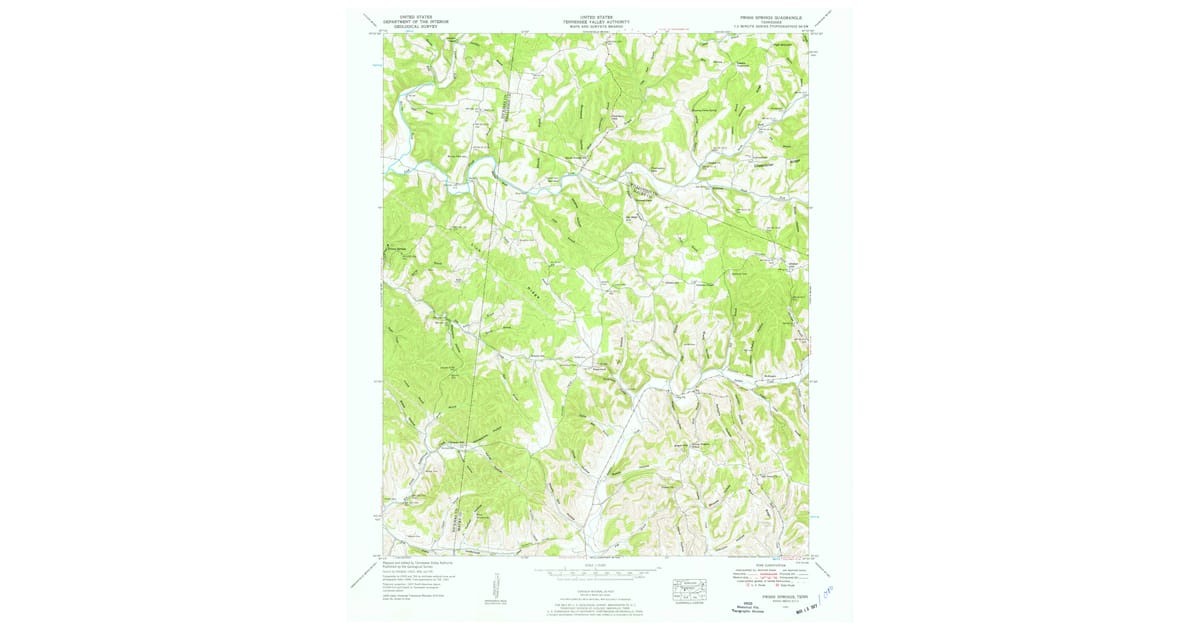 1951 Map of Primm Springs, Maury County, TN — High-Res | Pastmaps