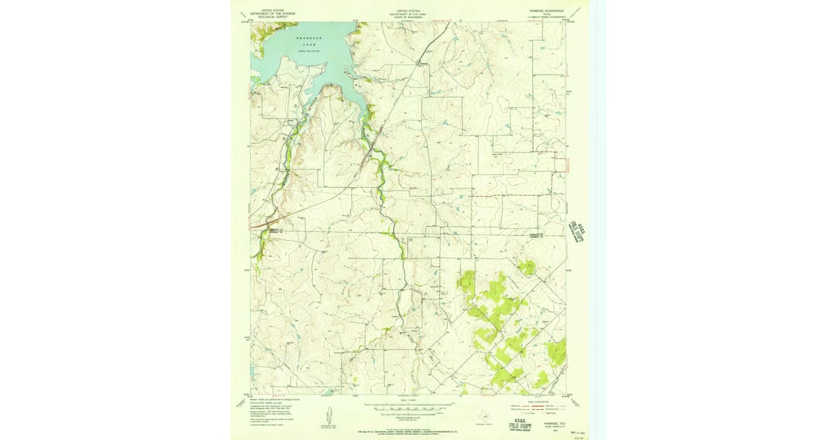 1955 Map of Primrose, Tarrant County, TX — High-Res | Pastmaps
