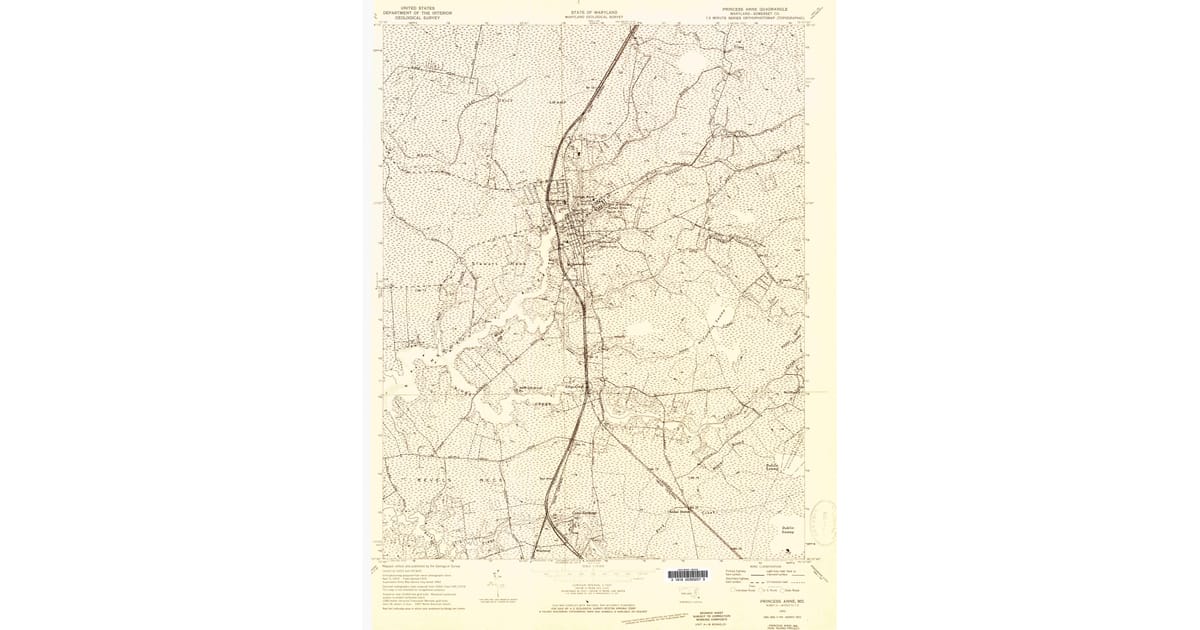 1972 Map of Princess Anne, MD — High-Res | Pastmaps
