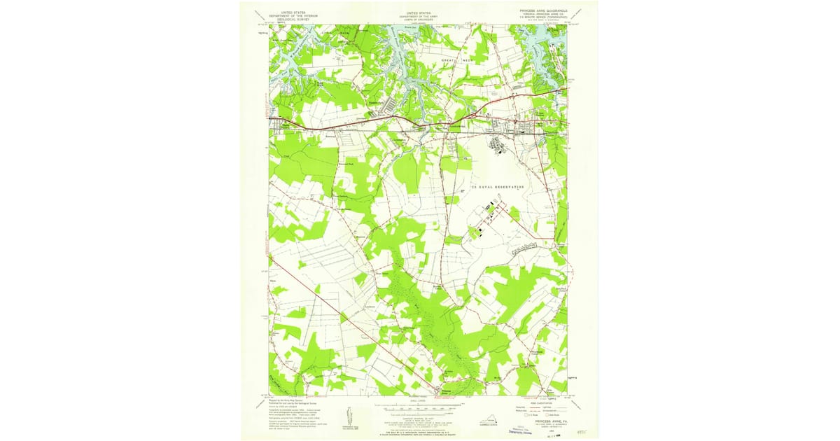 1955 Map of Princess Anne, Virginia — High-Res | Pastmaps