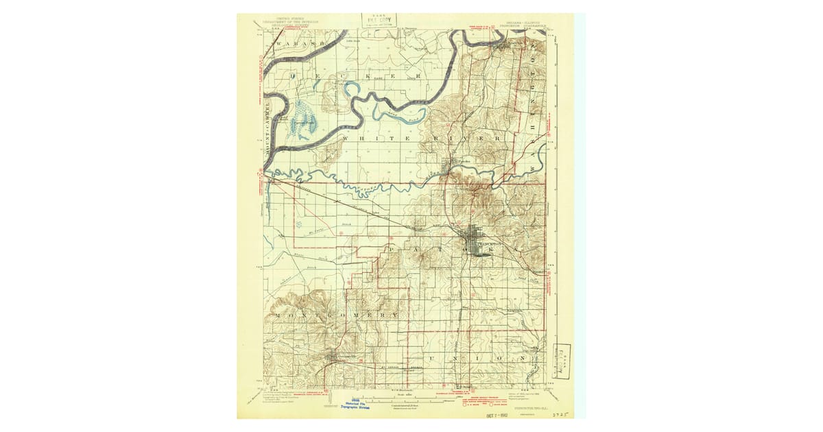 1903 Map of Princeton, IN — High-Res, 1942 Print | Pastmaps