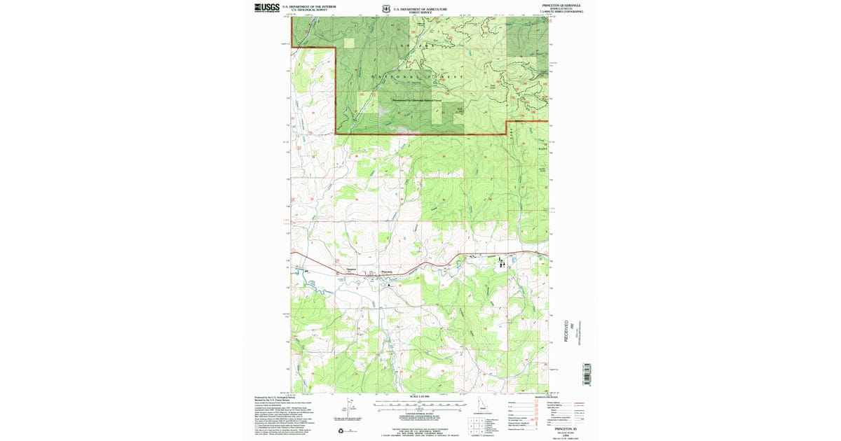 1994 Map of Princeton, ID — High-Res | Pastmaps