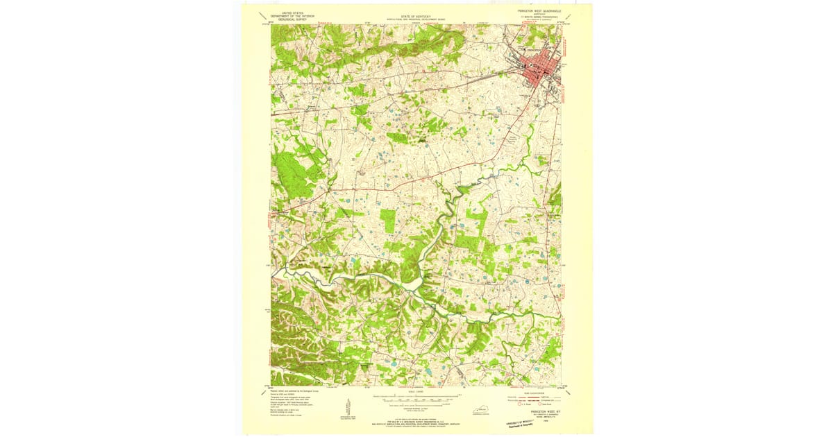 1954 Map of Princeton West, Caldwell County, KY — High-Res | Pastmaps