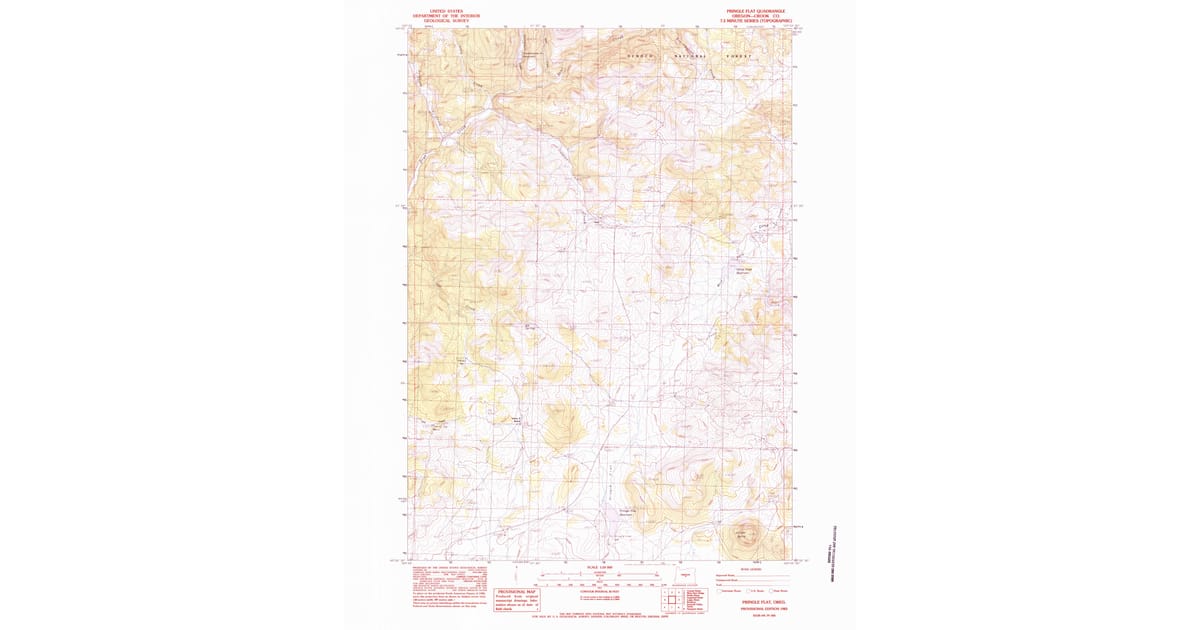 1983 Map of Pringle Flat, Crook County, OR — High-Res | Pastmaps
