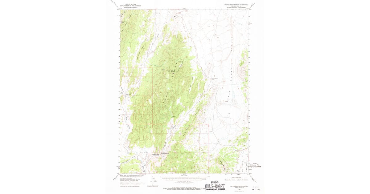 1968 Map of Pritchards Station, Nye County, NV — High-Res | Pastmaps