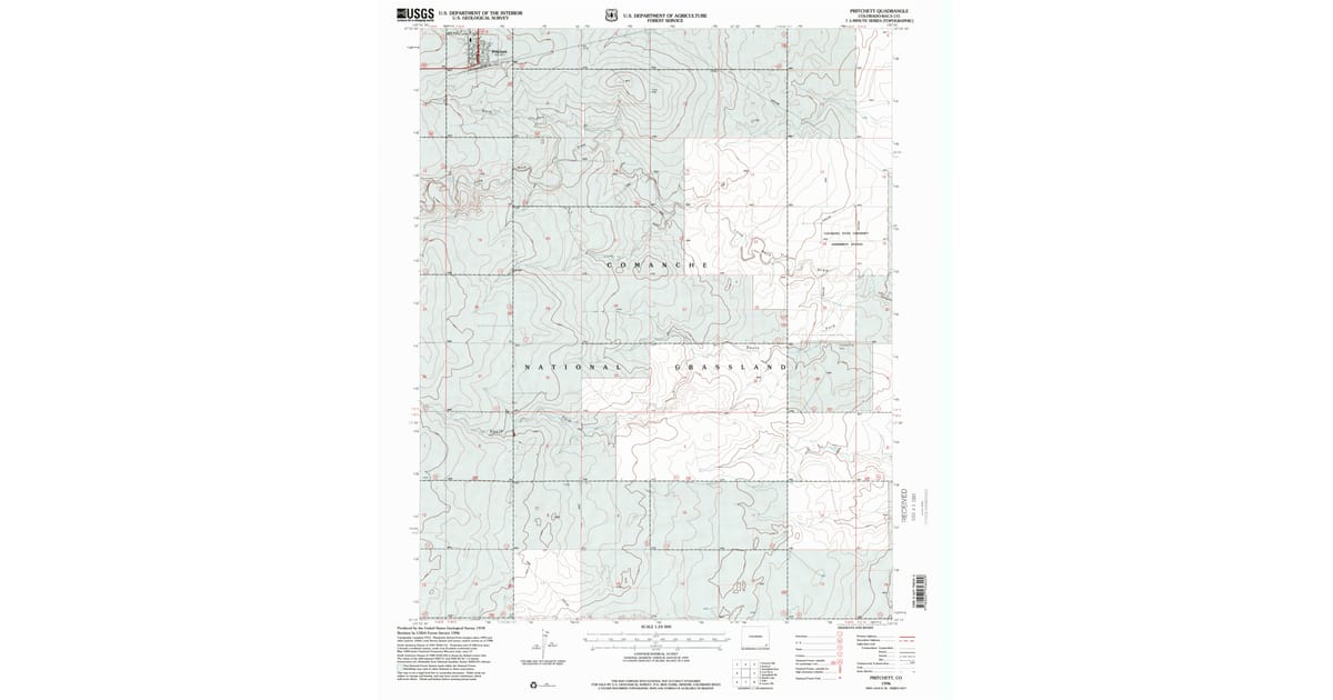 1996 Map of Pritchett, CO — High-Res | Pastmaps