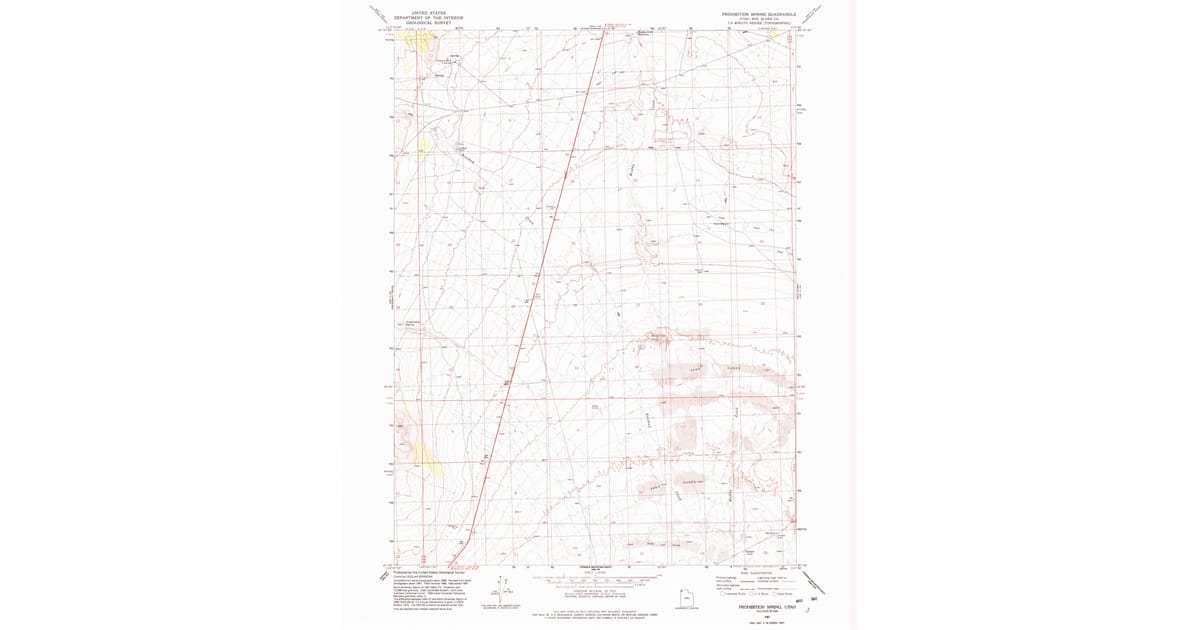 1991 Map of Prohibition Spring, Box Elder County, UT — High-Res | Pastmaps