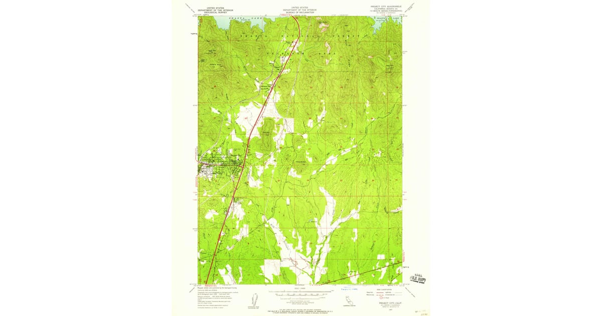 1957 Map of Project City, Shasta County, CA — High-Res | Pastmaps