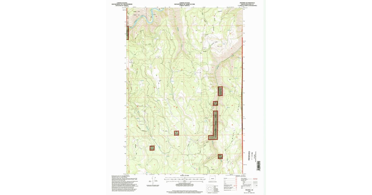 1995 Map of Promise, Wallowa County, OR — High-Res | Pastmaps