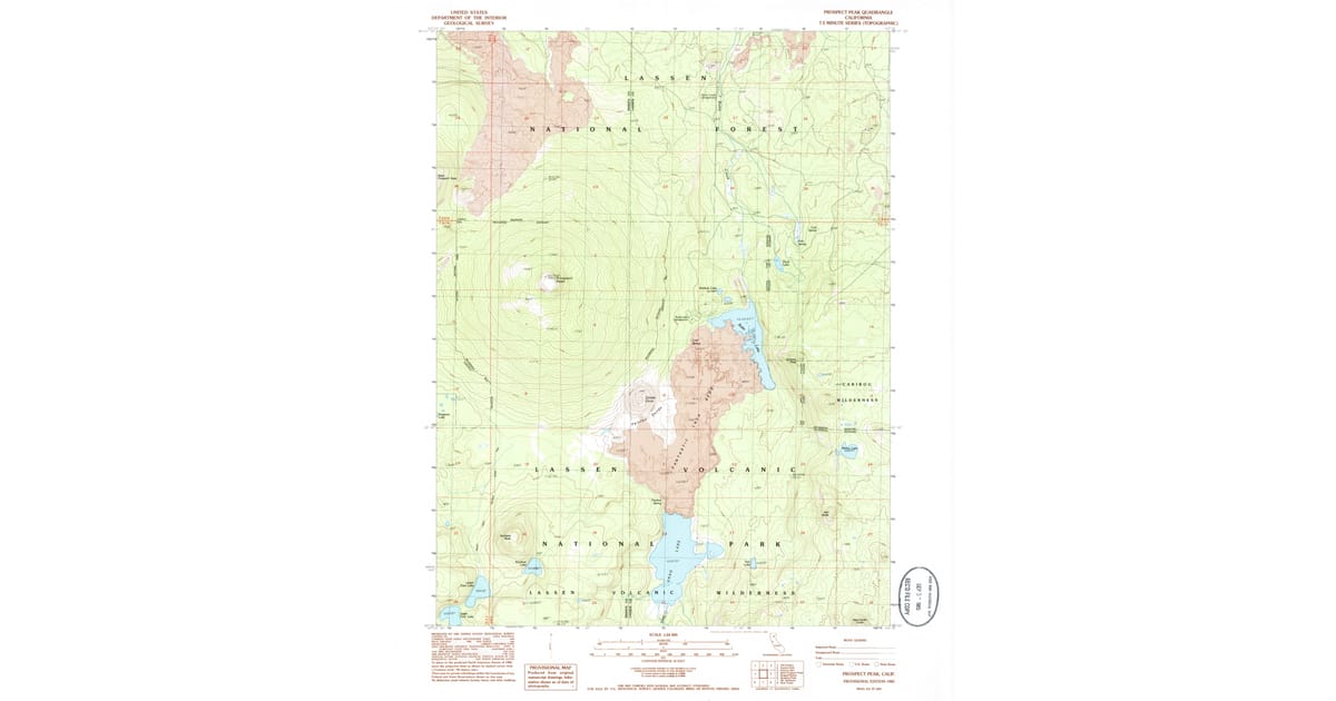 1985 Map of Prospect Peak, Lassen County, CA — High-Res | Pastmaps