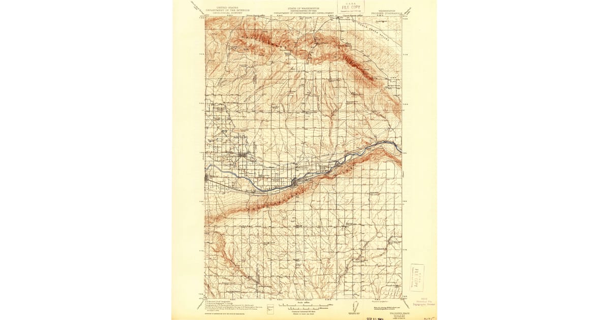 1917 Map of Prosser, WA — High-Res, 1943 Print | Pastmaps