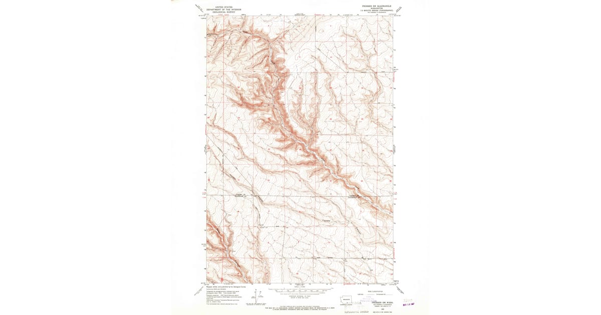 1965 Map of Prosser SW, Yakima County, WA — High-Res | Pastmaps