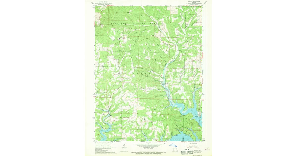 1968 Map of Protem, Taney County, MO — High-Res | Pastmaps