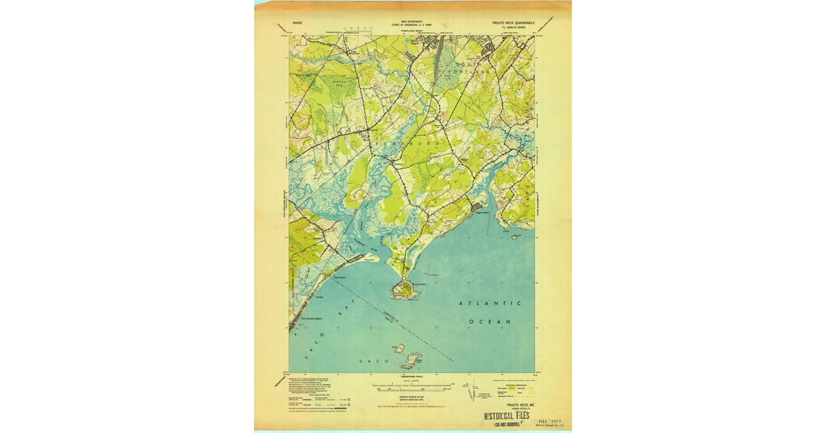 1944 Map of Prouts Neck, Cumberland County, ME — High-Res | Pastmaps