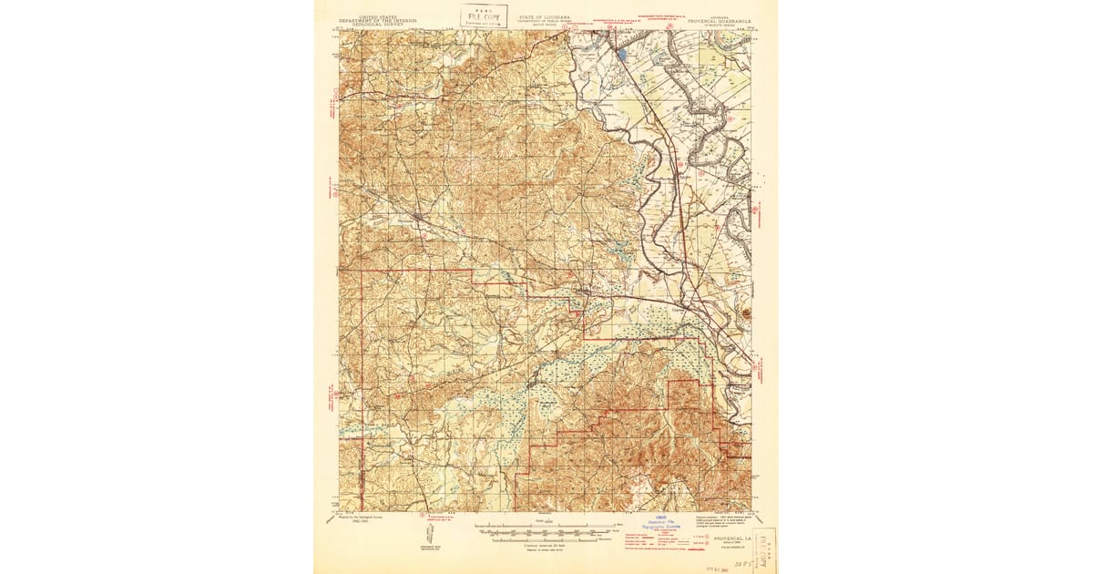 1945 Map of Provencal, LA — High-Res | Pastmaps