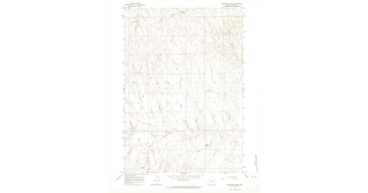 1961 Map of Provence Ranch, Johnson County, WY — High-Res | Pastmaps