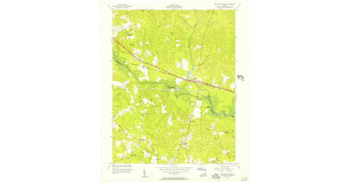1953 Map of Providence Forge, New Kent County, VA — High-Res | Pastmaps