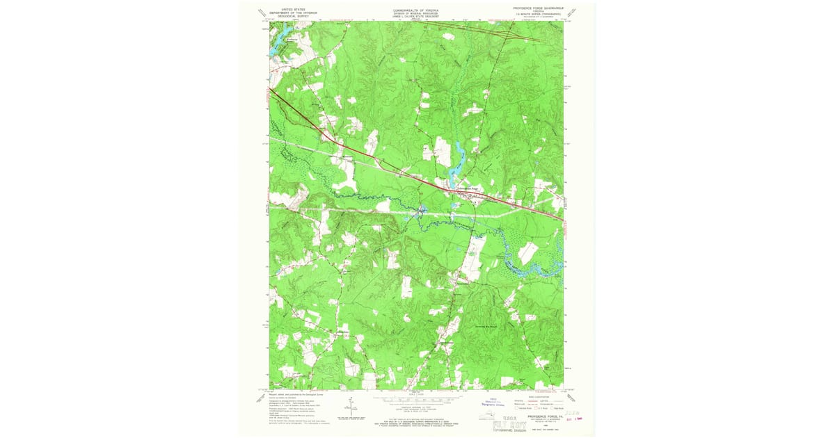 1966 Map of Providence Forge, New Kent County, VA — High-Res | Pastmaps