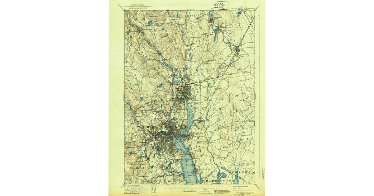 1894 Map of Providence, RI — High-Res, 1939 Print | Pastmaps