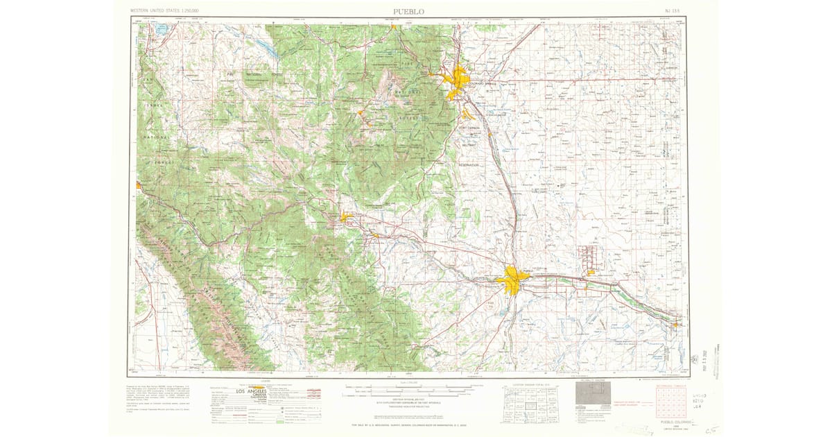 1954 Map of Pueblo, CO — High-Res | Pastmaps