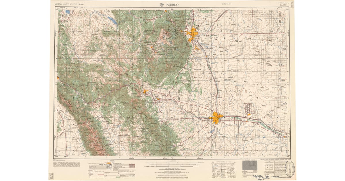 1957 Map of Pueblo, CO — High-Res | Pastmaps