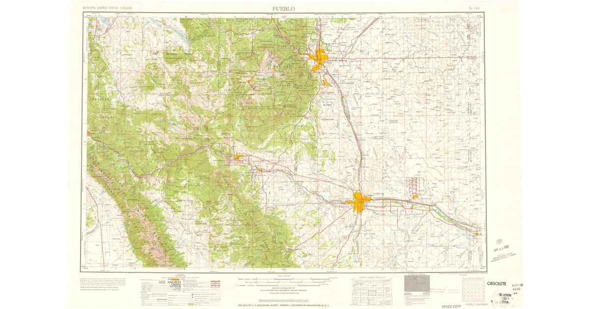 1958 Map of Pueblo, CO — High-Res | Pastmaps