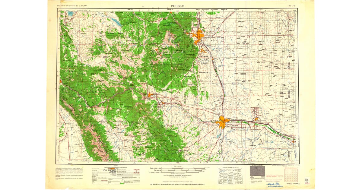 1960s Maps of Beulah Valley, CO | Pastmaps