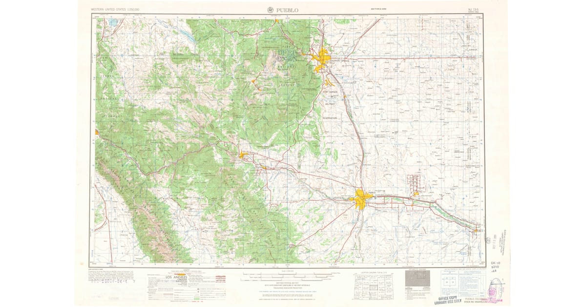 1966 Map of Pueblo, CO — High-Res | Pastmaps