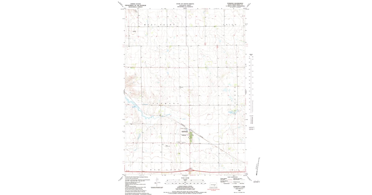 1983 Map of Pukwana, SD — High-Res | Pastmaps