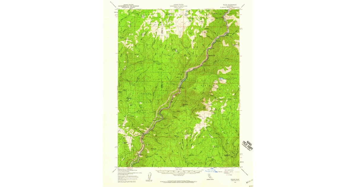 1957 Map of Pulga, Butte County, CA — High-Res | Pastmaps