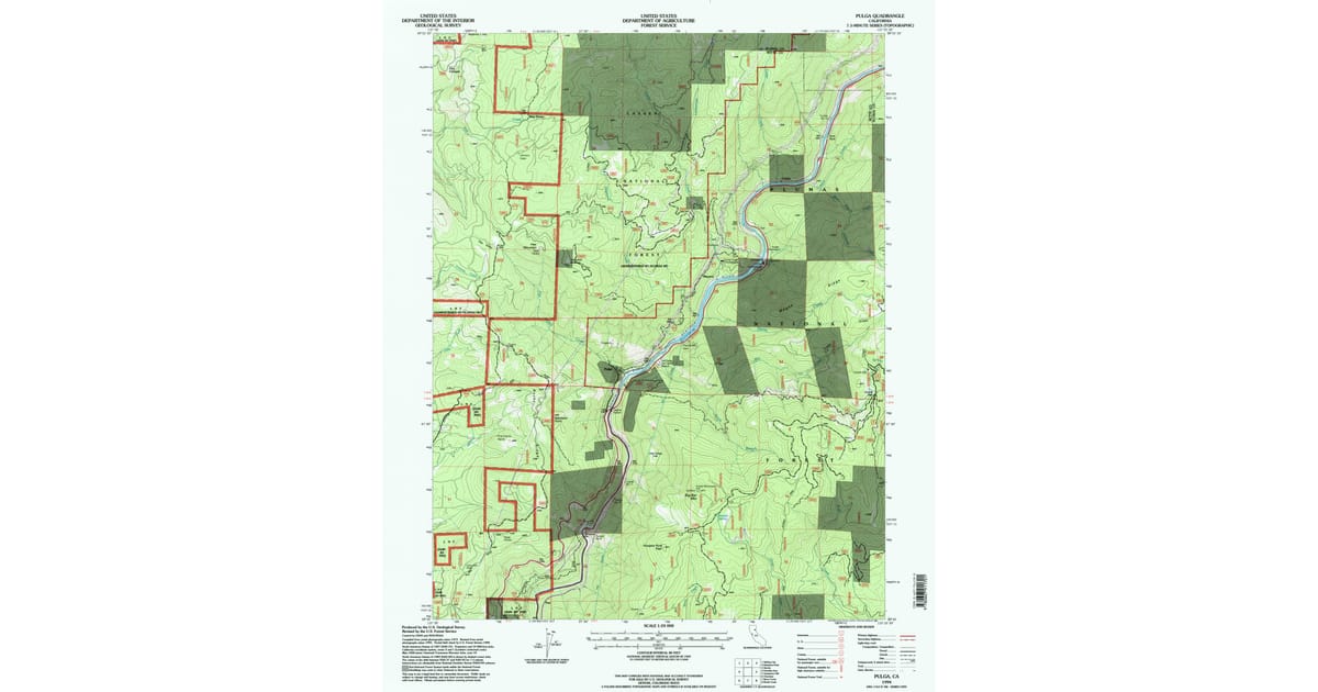 1994 Map of Pulga, Butte County, CA — High-Res | Pastmaps