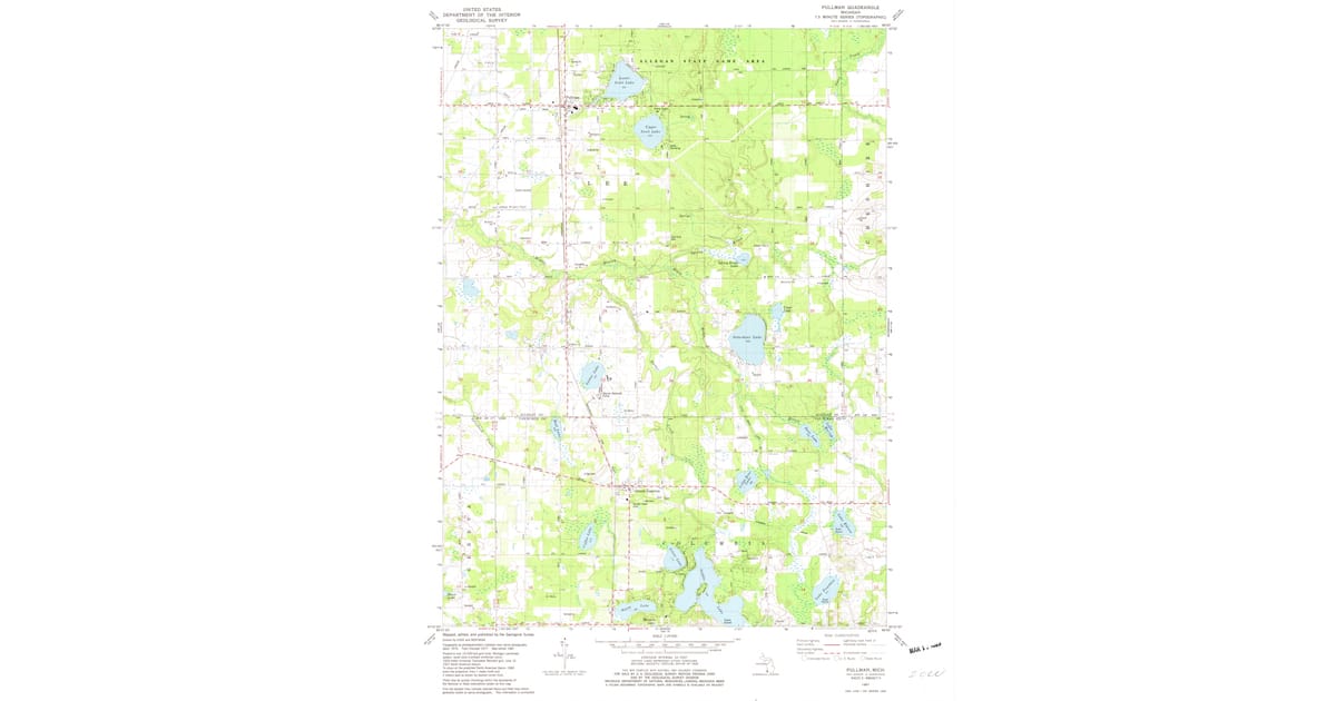 1981 Map of Pullman, Allegan County, MI — High-Res | Pastmaps