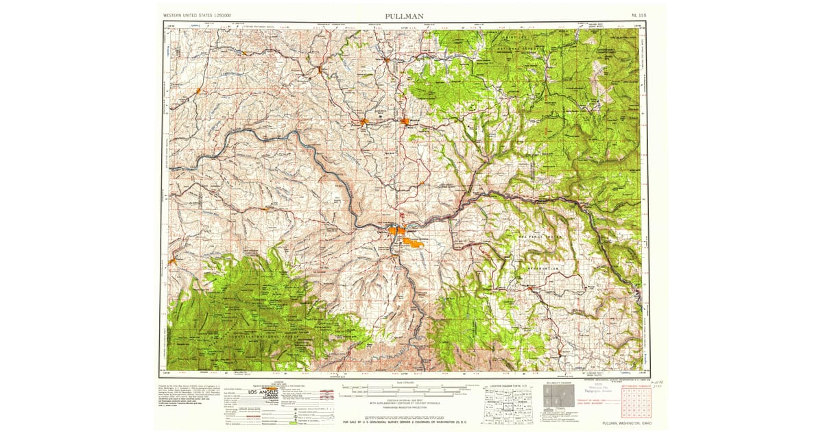 1958 Map of Pullman, WA — High-Res | Pastmaps