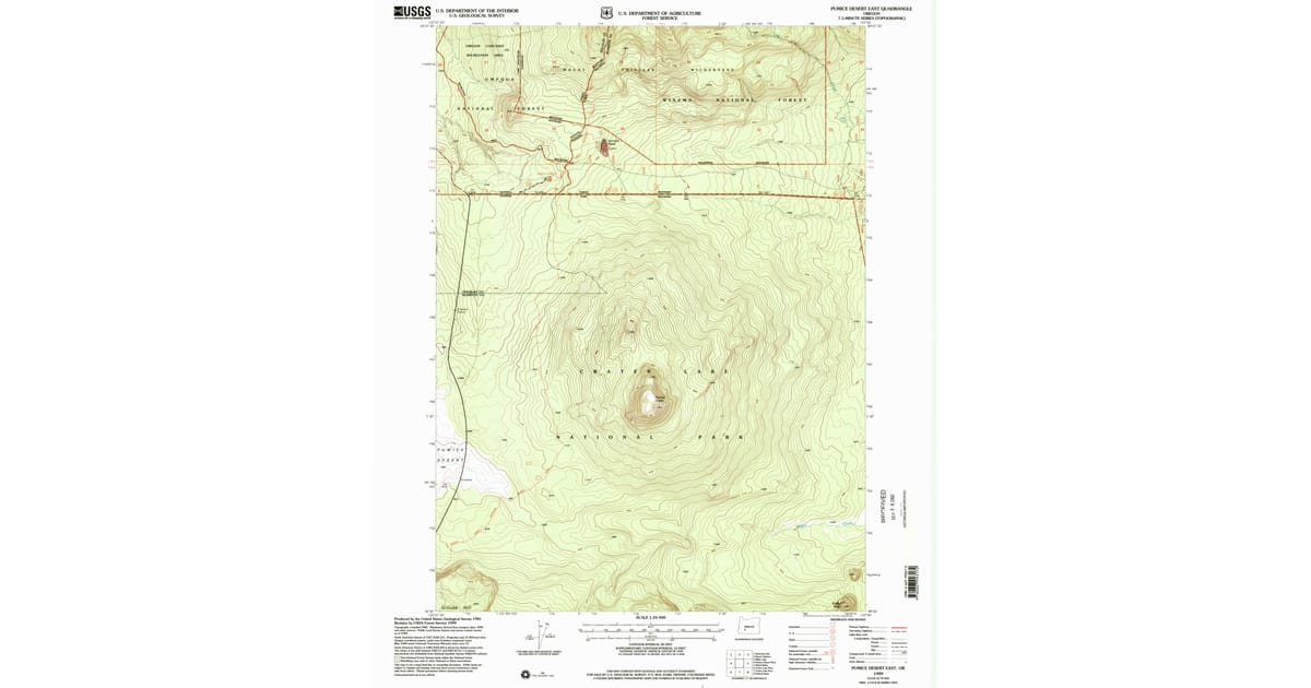 1999 Map of Pumice Desert East, Klamath County, OR — High-Res | Pastmaps