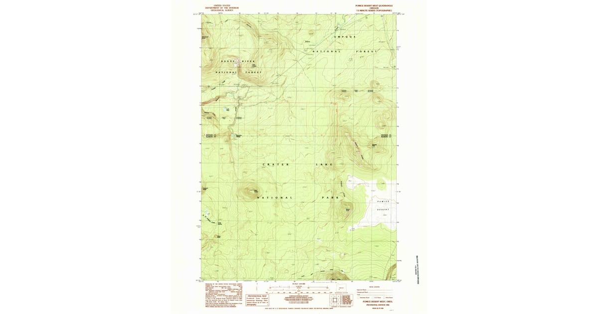 1985 Map of Pumice Desert West, Douglas County, OR — High-Res | Pastmaps