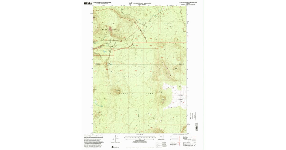 1998 Map of Pumice Desert West, Douglas County, OR — High-Res | Pastmaps