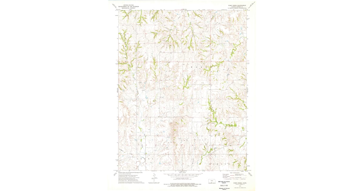 1973 Map of Pump Creek, Barber County, KS — High-Res | Pastmaps