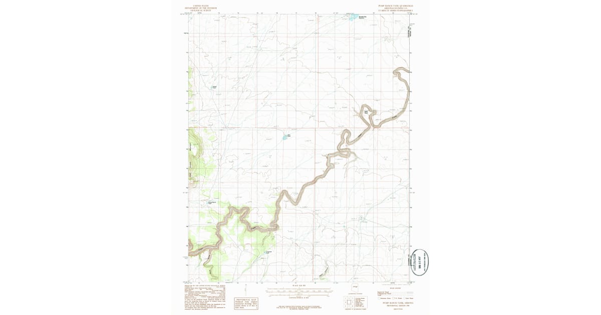 1986 Map of Pump Ranch Tank, Coconino County, AZ — High-Res | Pastmaps
