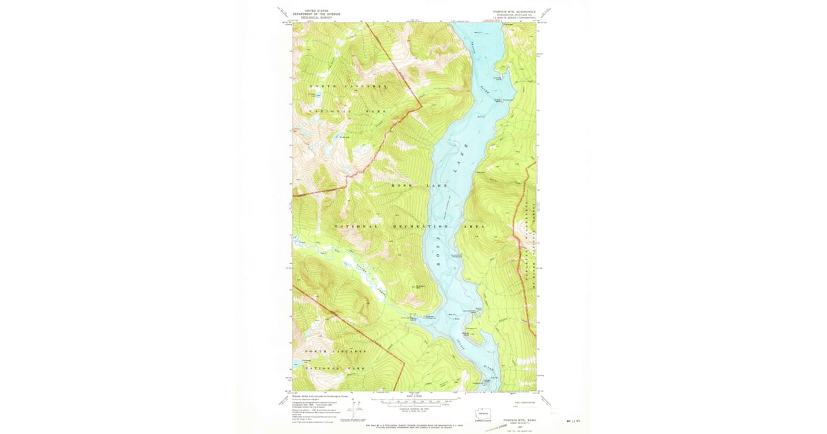 1969 Map of Pumpkin Mtn., Whatcom County, WA — High-Res | Pastmaps