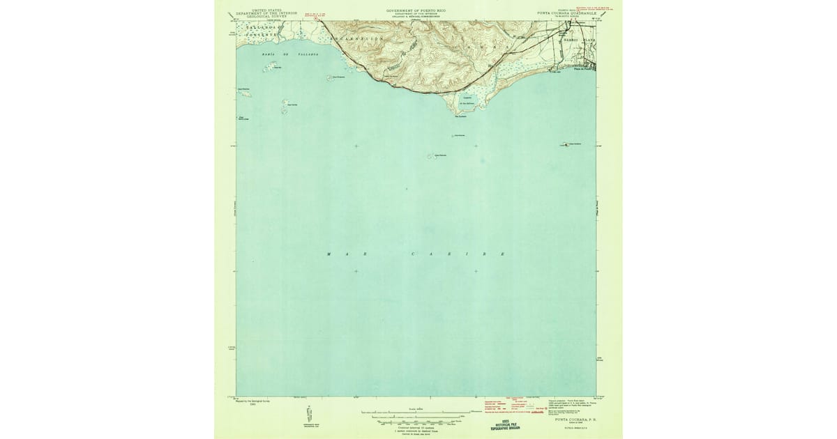1946 Map of Punta Cuchara, Ponce Municipio, PR — High-Res, 1946 Print ...