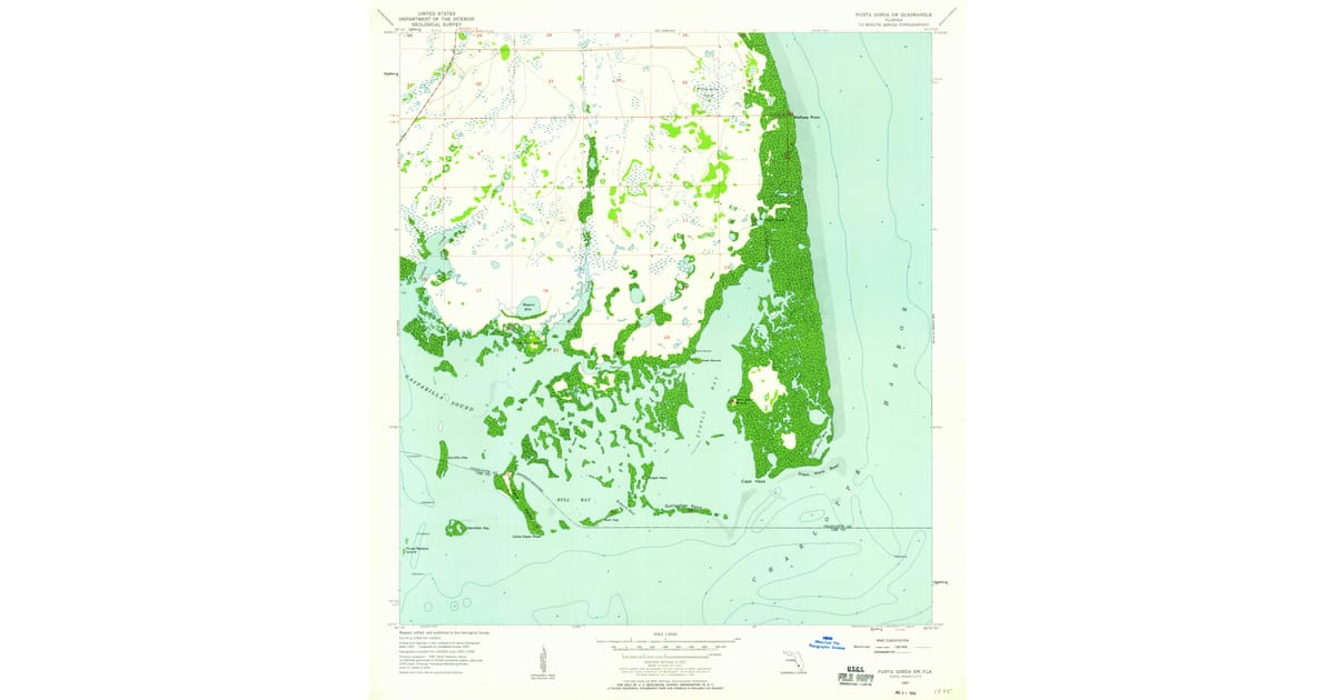 1957 Map of Punta Gorda SW, Charlotte County, FL — High-Res | Pastmaps